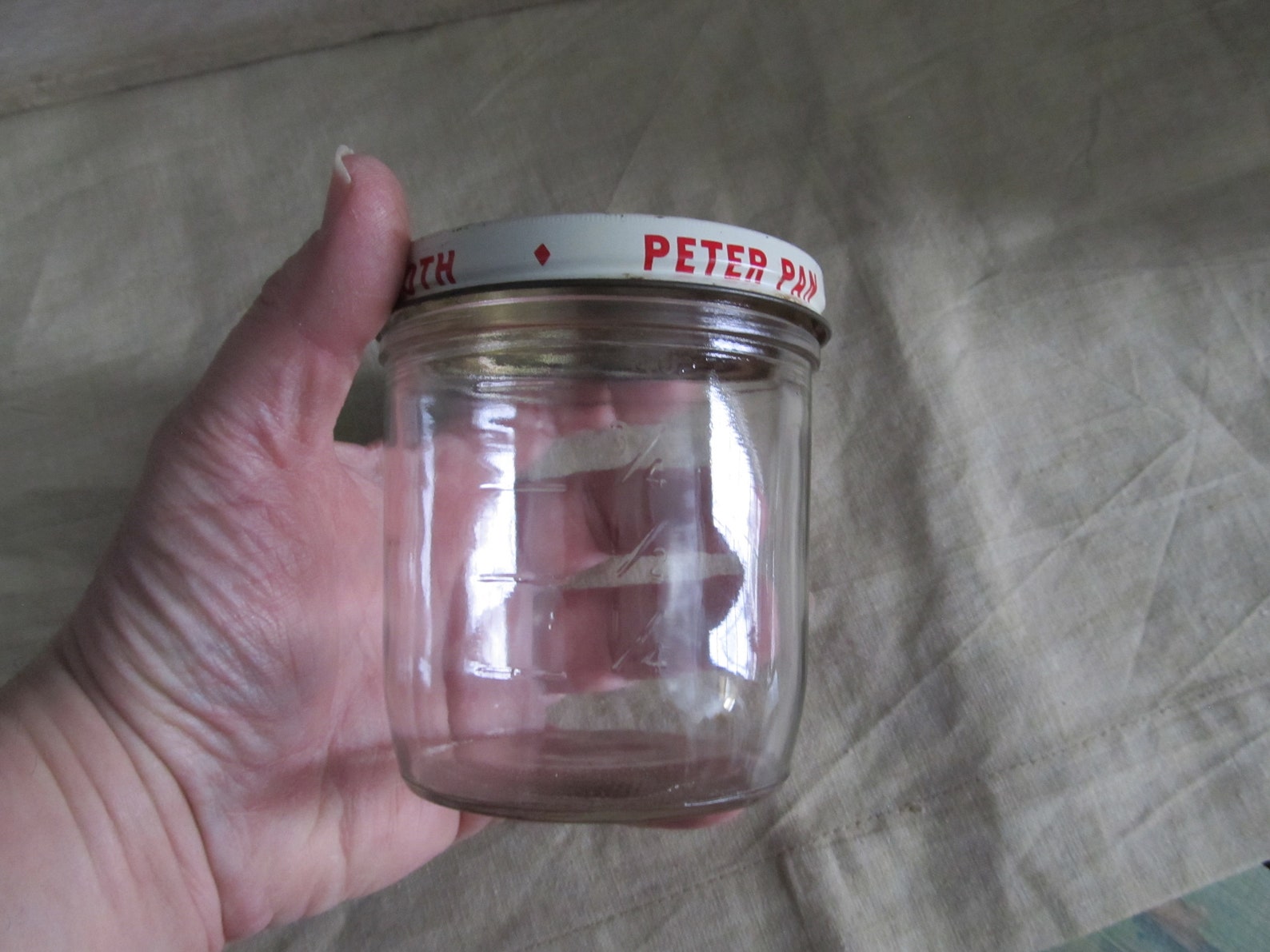 Vintage Peter Pan Smooth Peanut Butter Glass Jar With Lid ~ P-nuttiest ...
