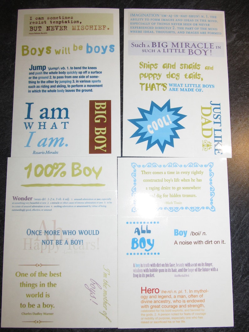 Vintage Stickers Assortment Lot - Little Boy Toddler Assortment -karen ...