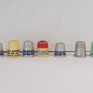 Vintage Aluminum / Plastic Advertising Souvenir Thimbles -you Choose ...