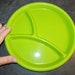 Set of 4 Packerware Bright Lime Green Round Divided Plastic Reusable ...