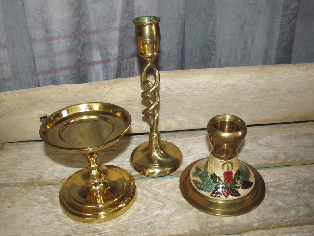 Vintage Brass Candlesticks Candle Holders - Choice ~ Partylite Pillar 3 ...