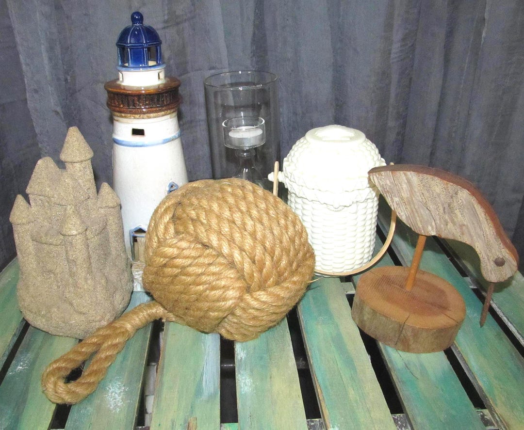 Choice Vintage Beach Decor ~ Wood Bird/ Partylite Nantucket Basket ...