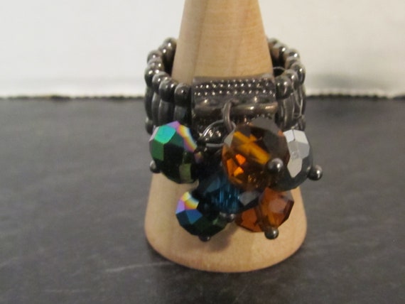 6 Vintage Costume Rings Assortment Lot - Metal Silver… - Gem