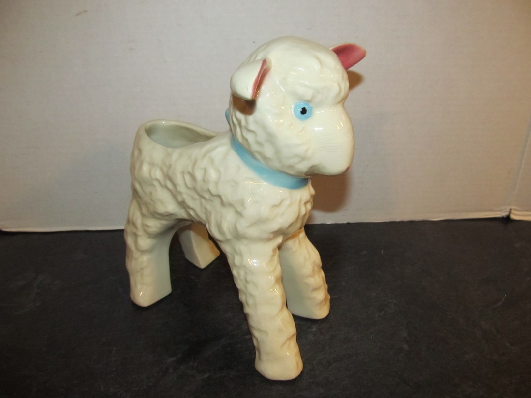 Vintage Hull Art Pottery USA White Sheep Lamp Planter With - Etsy