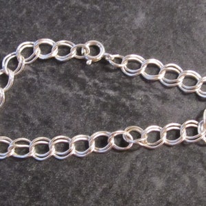 Prochain 925 Silver 7 Long Double Curb Link Starter Charm Bracelet 5 ...