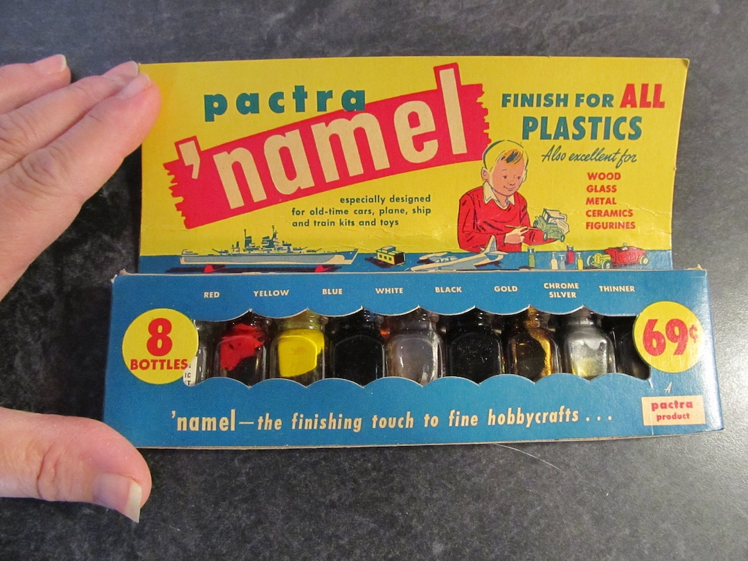Vintage NOS 1950's "pactra 'namel" Pactra Paint 8 Bottles Pack Finish ...