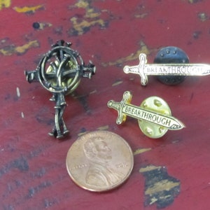 Vintage Cross of Nails & Crown of Thorns Tie Tack / Lapel Pin 2 ...
