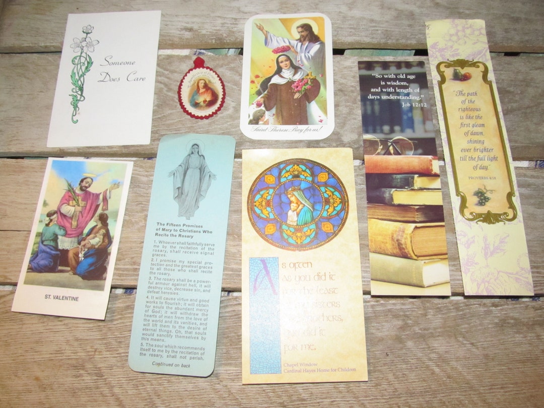 8 Vintage Catholic Christian Prayer Cards / Bookmarks ~ Someone Does ...