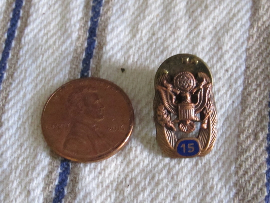 Vintage Bronze Enamel US Army Civil Service 15 Year Award Lapel Hat ...