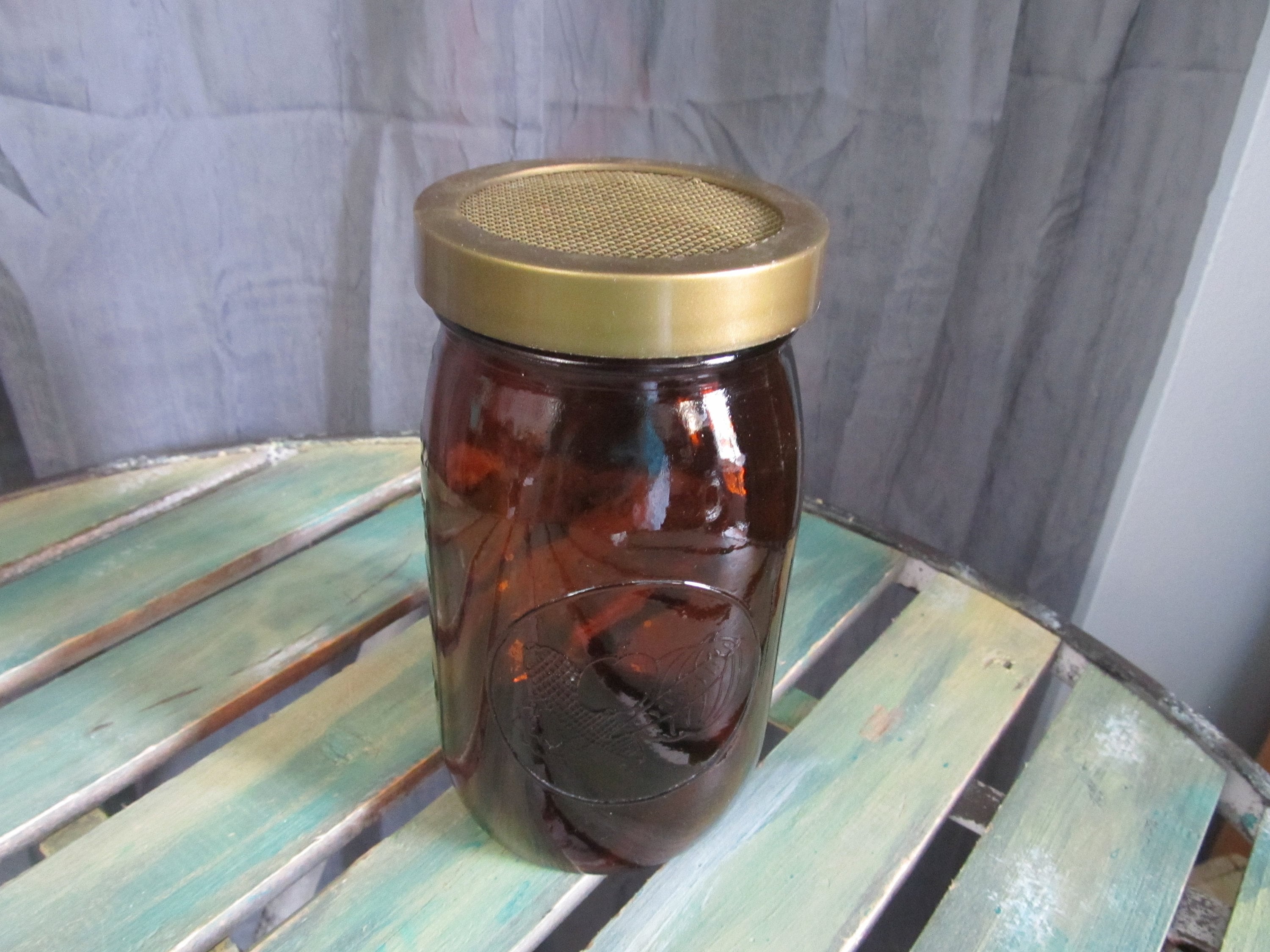 Vintage Butterscotch Brown Glass Longlife Wide Mouth Mason Sprouting ...