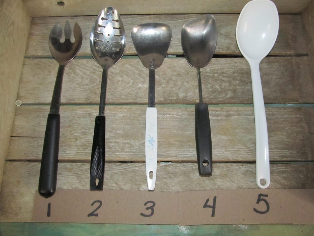 Choice of Vintage Kitchen Utensils / Tools - Vollrath Notched Spoon ...