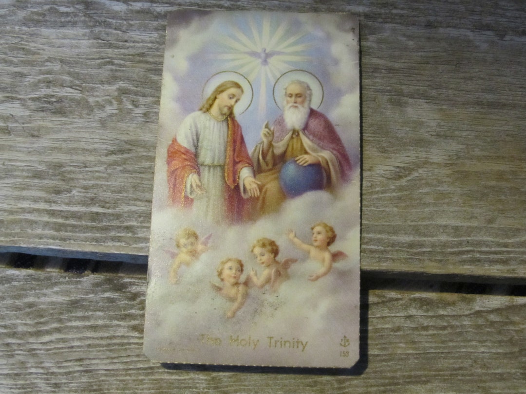 Vintage "the Holy Trinity" Catholic Christian Prayer Card / Bookmark ...