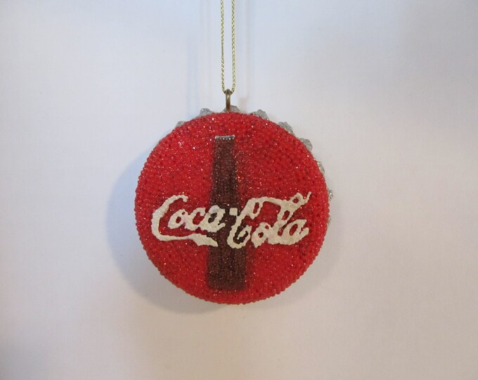 Vintage 2003 Coca Cola Sparkle Glitter Bottle Cap Christmas Tree ...