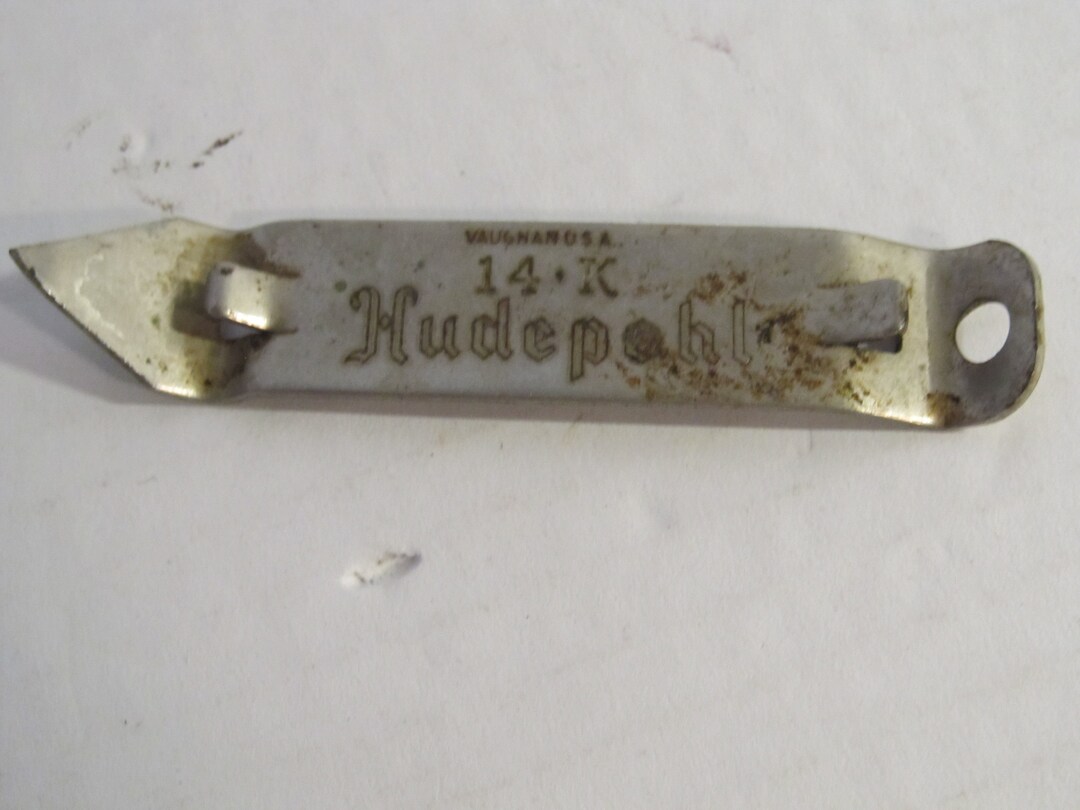 Vintage Vaughan USA 14K Hudepohl Can Bottle Opener Advertising Bar Ware ...