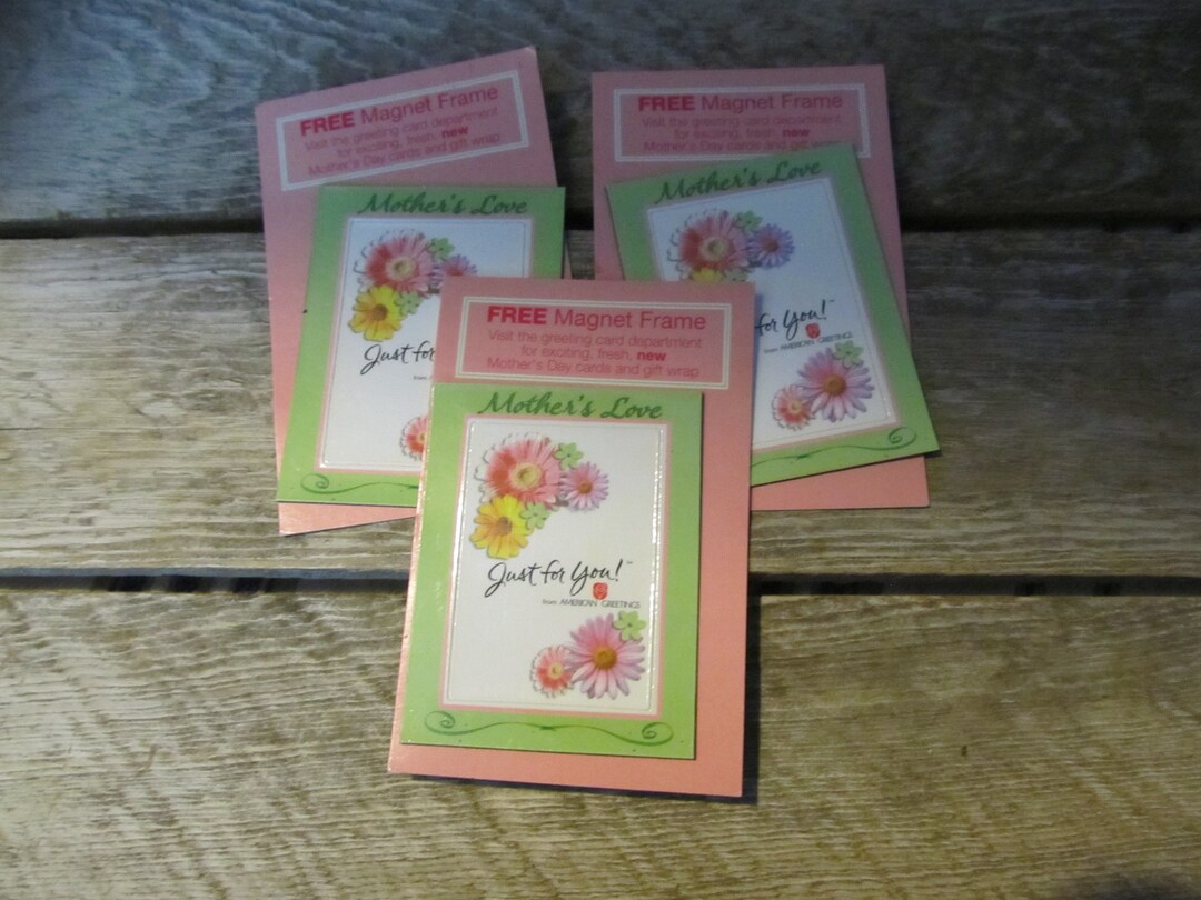 3 Vintage Refrigerator Fridge Magnets ~ American Greetings Magnet Frame ...