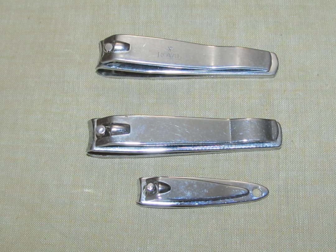 3 Vintage Steel Metal Nail Clippers / "royal" Korea Toenail Clippers ...