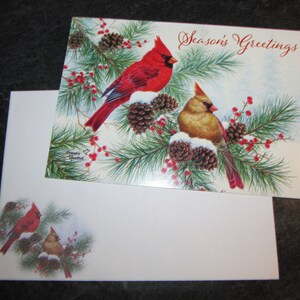 8 Different Christmas Cards W/ Matching Printed Envelopes / Season's ...