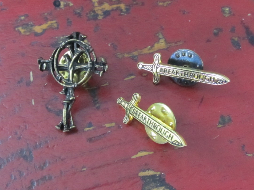 Vintage Cross of Nails & Crown of Thorns Tie Tack / Lapel Pin ~ 2 ...