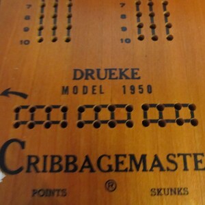 Vintage Drueke Model 1950 Cribbage Board Cribbage Master Once-a-round ...