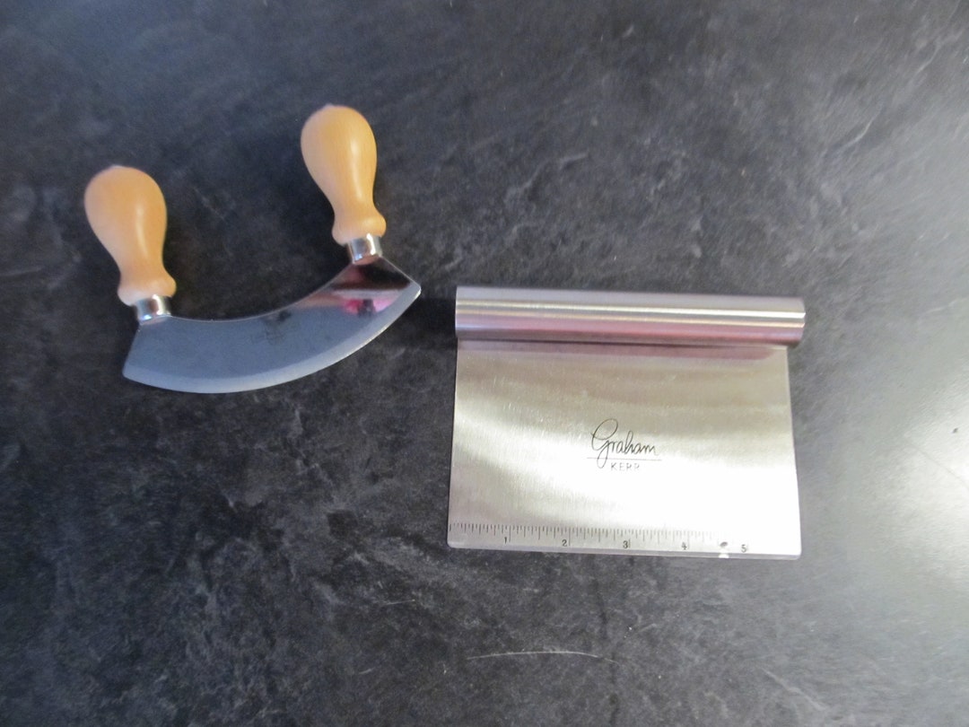 2 Hand Held Food Choppers / Fama Maniago Double Wood Handled Rocking ...