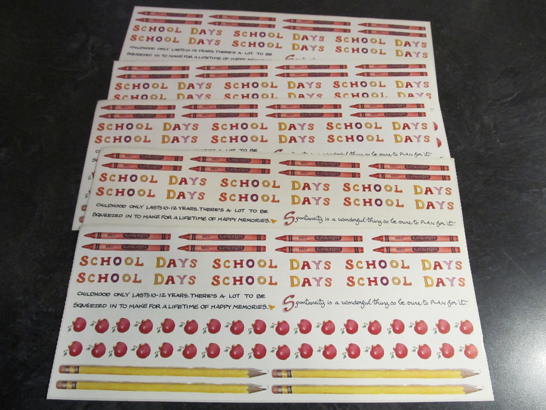 5 Sheets Susan Branch School Days Border Sticker Sheet School Days ...