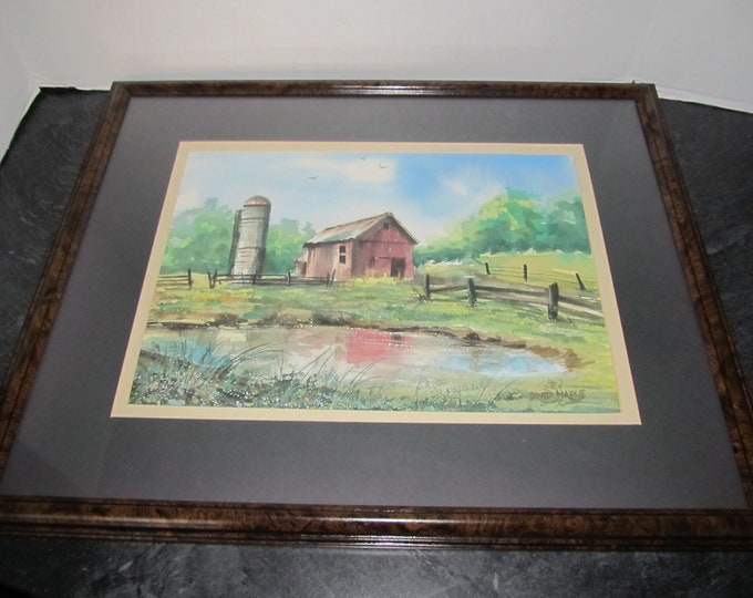 Vintage Signed David Maple Columbus Ohio Artist Framed Matted ...
