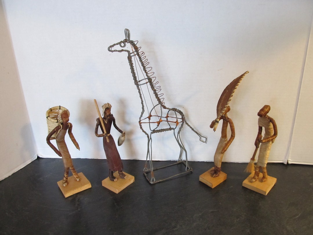 Vintage Kenya / African Folk Art Figures / Sculptures - 7"-9.5" Tall ...