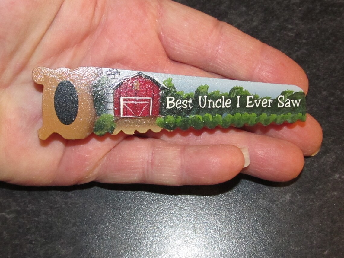 Vintage Hand Painted Hand Saw Magnet best Uncle I Ever - Etsy