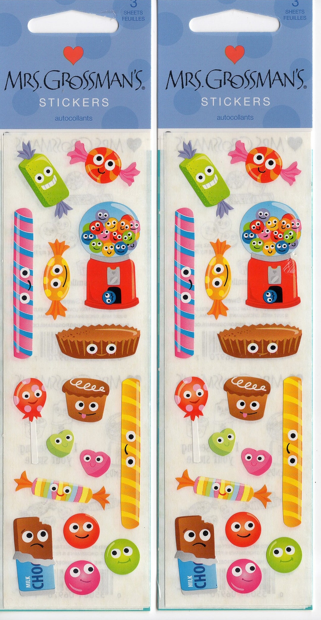 2 Vintage Mrs Grossman Sticker Packs ~ Cutie Sweets / Candy Treats ...