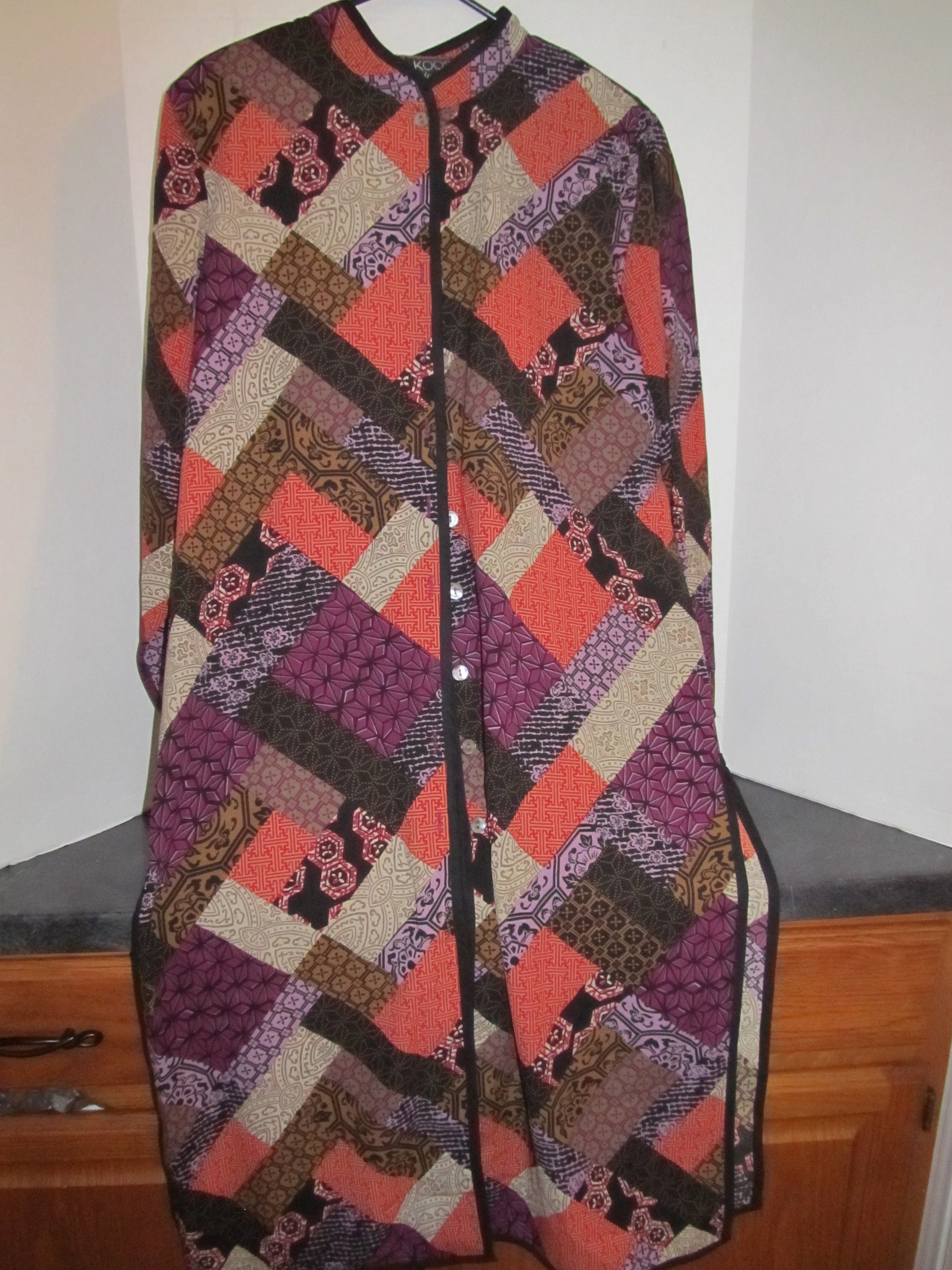 Vintage Koos of Course Women's Duster Jacket Coat Multicolor Shades of ...