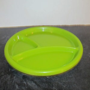 Set of 4 Packerware Bright Lime Green Round Divided Plastic Reusable ...