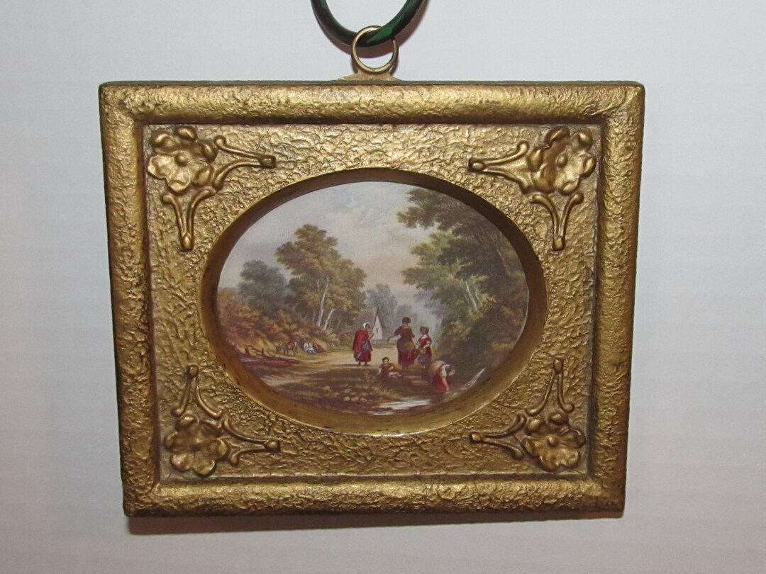 Antique Embossed Gold Wood Framed Victorian Baxter Print Jonathan's ...