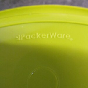 Set of 4 Packerware Bright Lime Green Round Divided Plastic Reusable ...