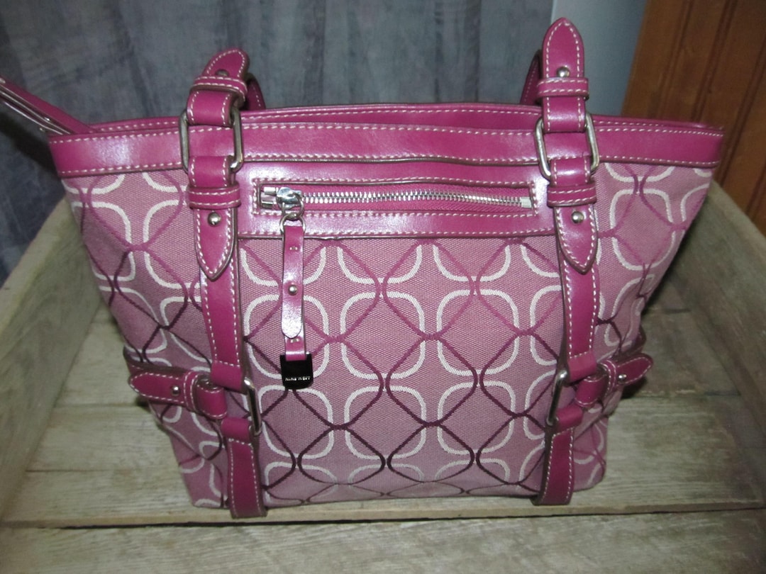 Vintage Nine West Geometric Pattern Purple Handbag Purse EUC - Etsy