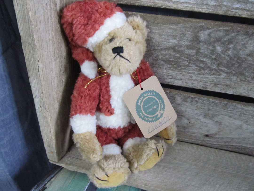 Vintage Boyd's Plush Bear ~1993 Nicholas Santa Claus Teddy Bear Plush 9 ...