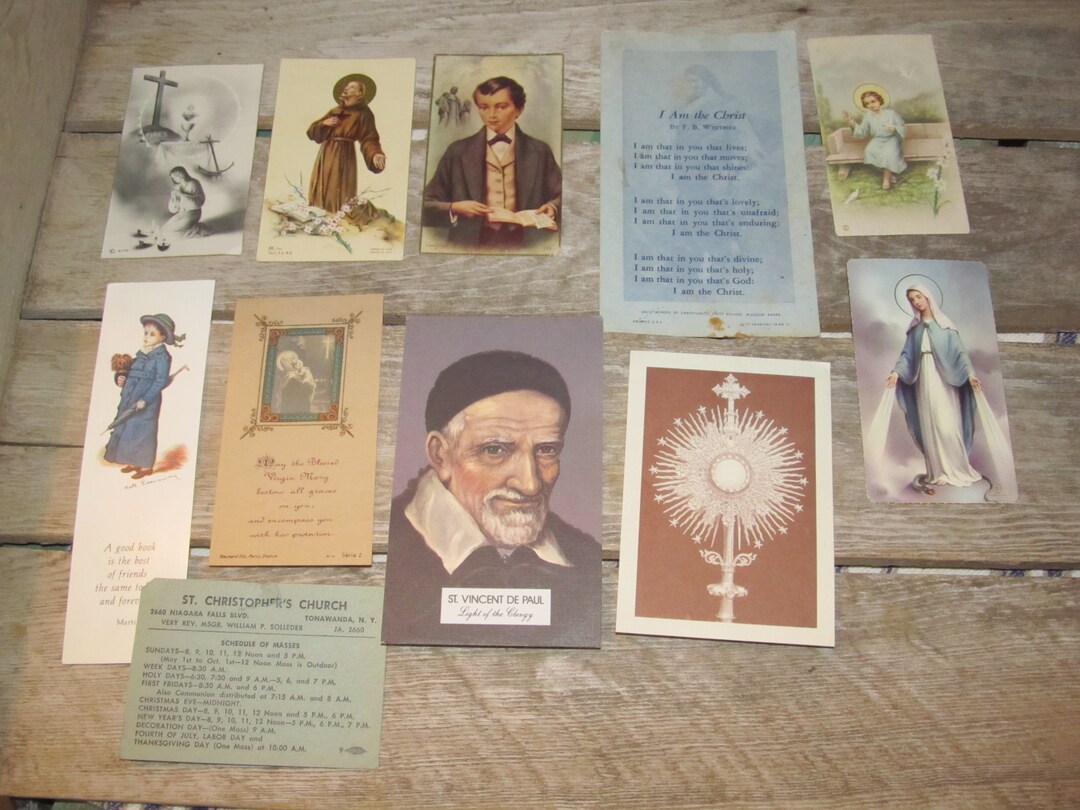 11 Vintage Catholic Christian Prayer Cards / Bookmarks~ Good Book ...