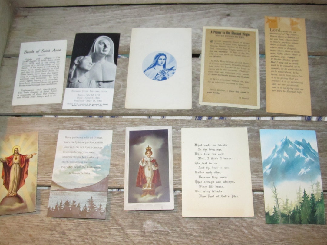 10 Vintage Catholic Christian Prayer Cards / Bookmarks ~ What Makes Us ...