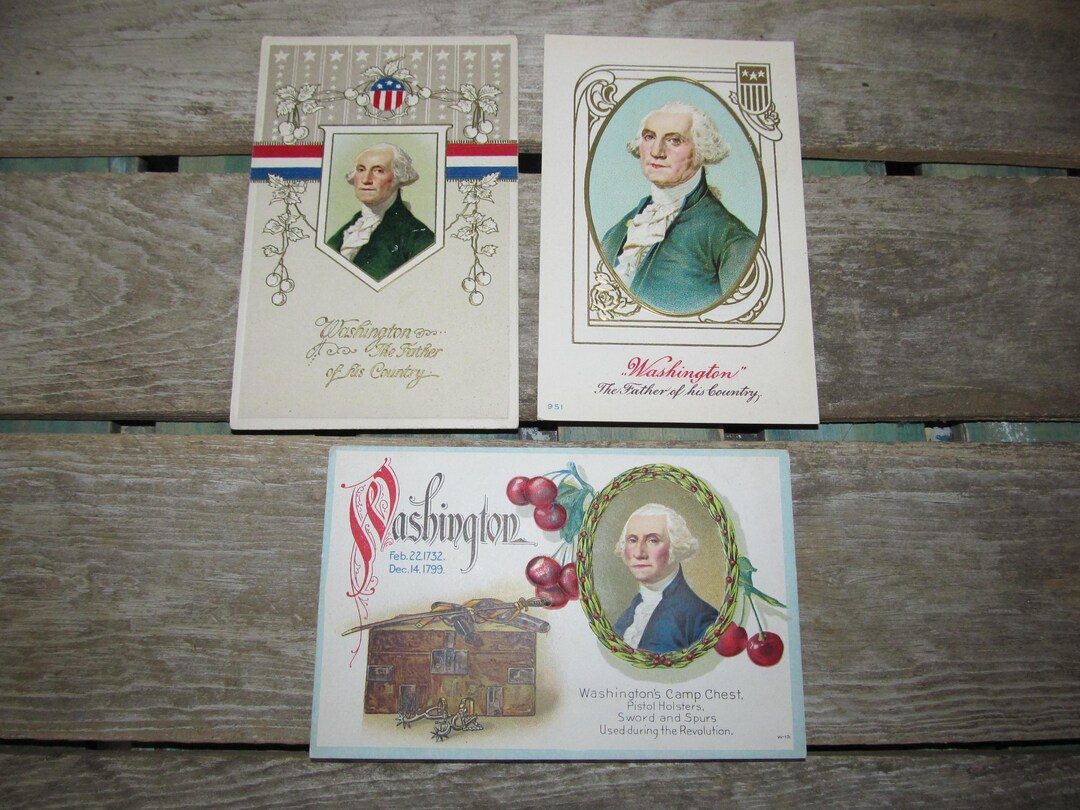 3 Vintage Unposted George Washington Original Postcards ~ Washington's ...