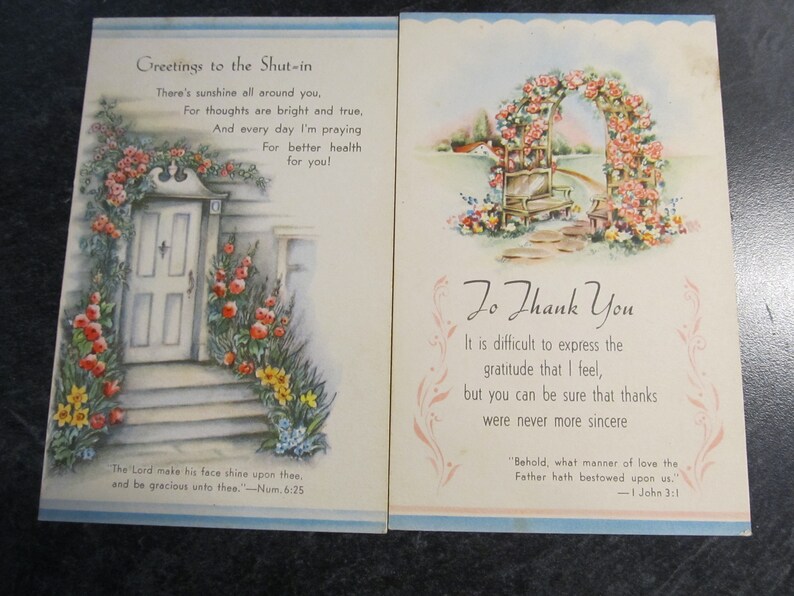 6 Vintage 1940's Sunshine Line Greeting Cards Postcards | Etsy