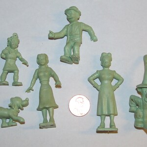 6 Vintage 1950's Marx Toys Marx Mint Green Plastic Comic Strip Figures ...
