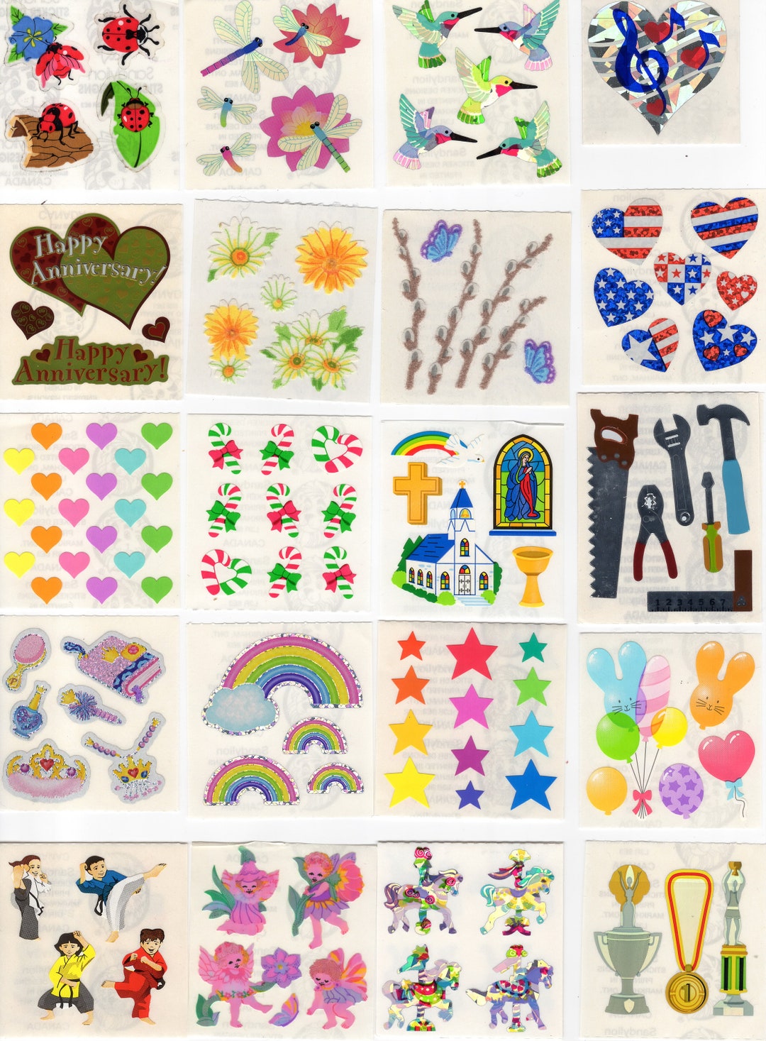 Vintage 80's 90's Sandylion Stickers / 20 Choices / Fuzzy Pearl Opal ...