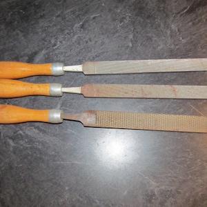 3 Vintage Skroo Zon Wood File Handles With Files / Rasps - Vixen USA ...