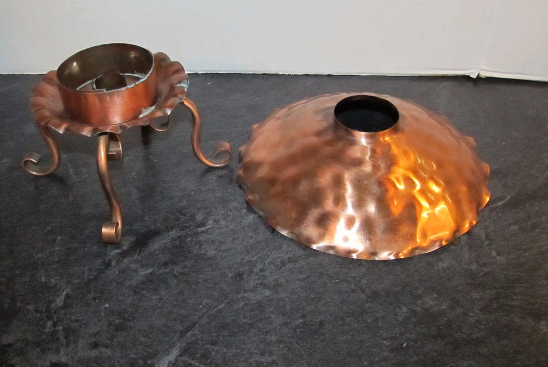 Vintage Gregorian Copper Hurricane Lamp Pedestal 4 Footed Base - Etsy