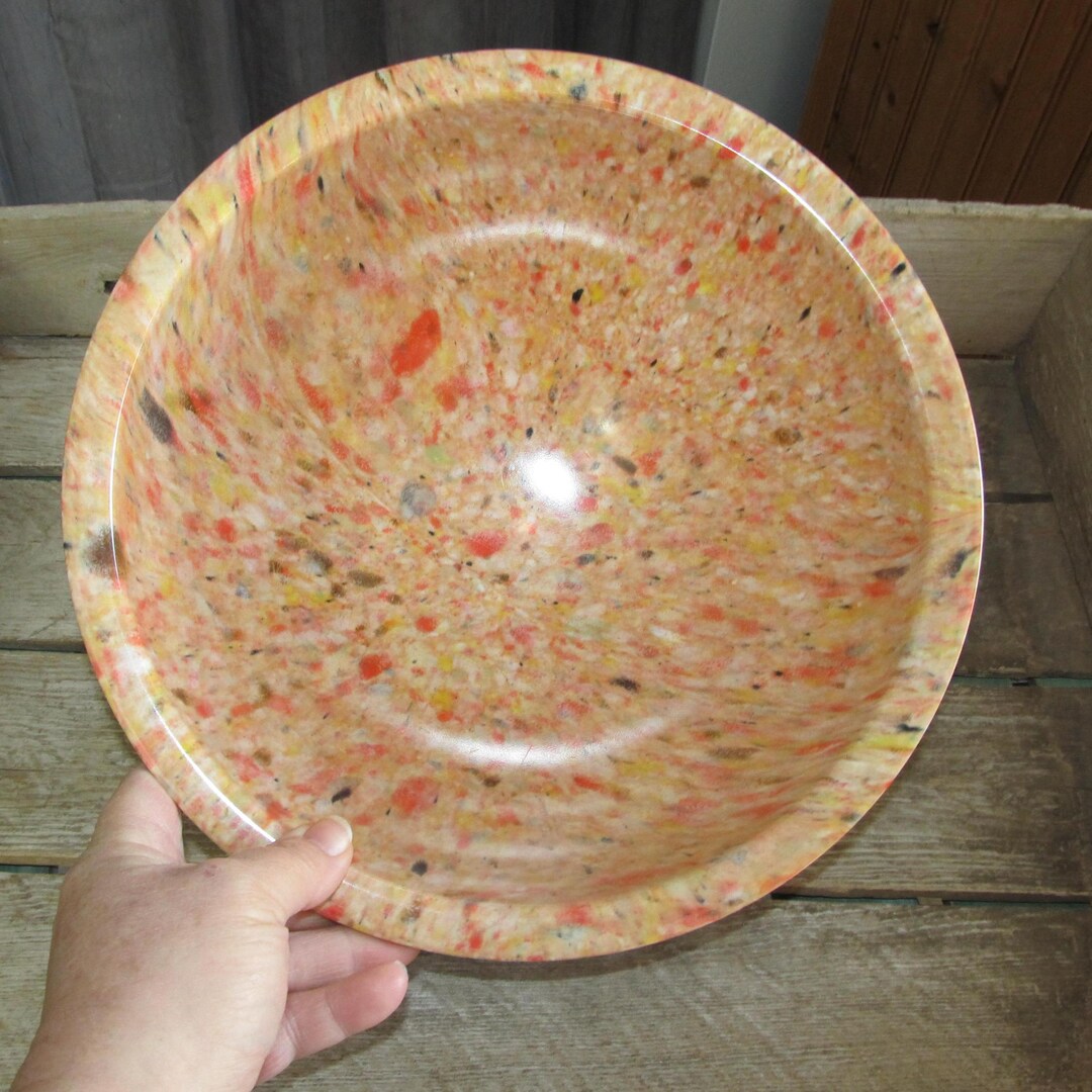 Vintage Texas Ware Confetti Melamine Mixing Bowl Size 125 Pink Orange ...