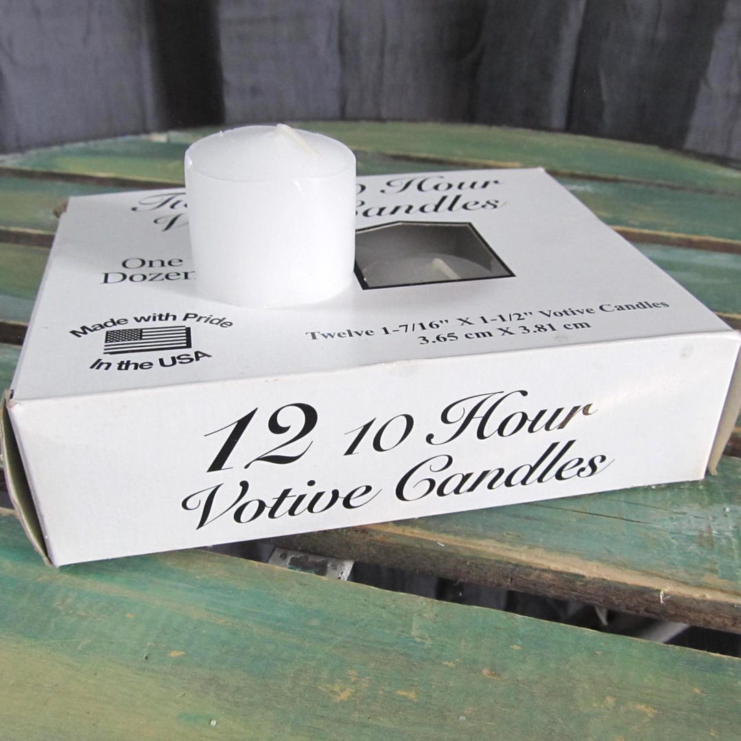 Biedermann & Sons Wax Votive Candles One Dozen White Votives Made in ...