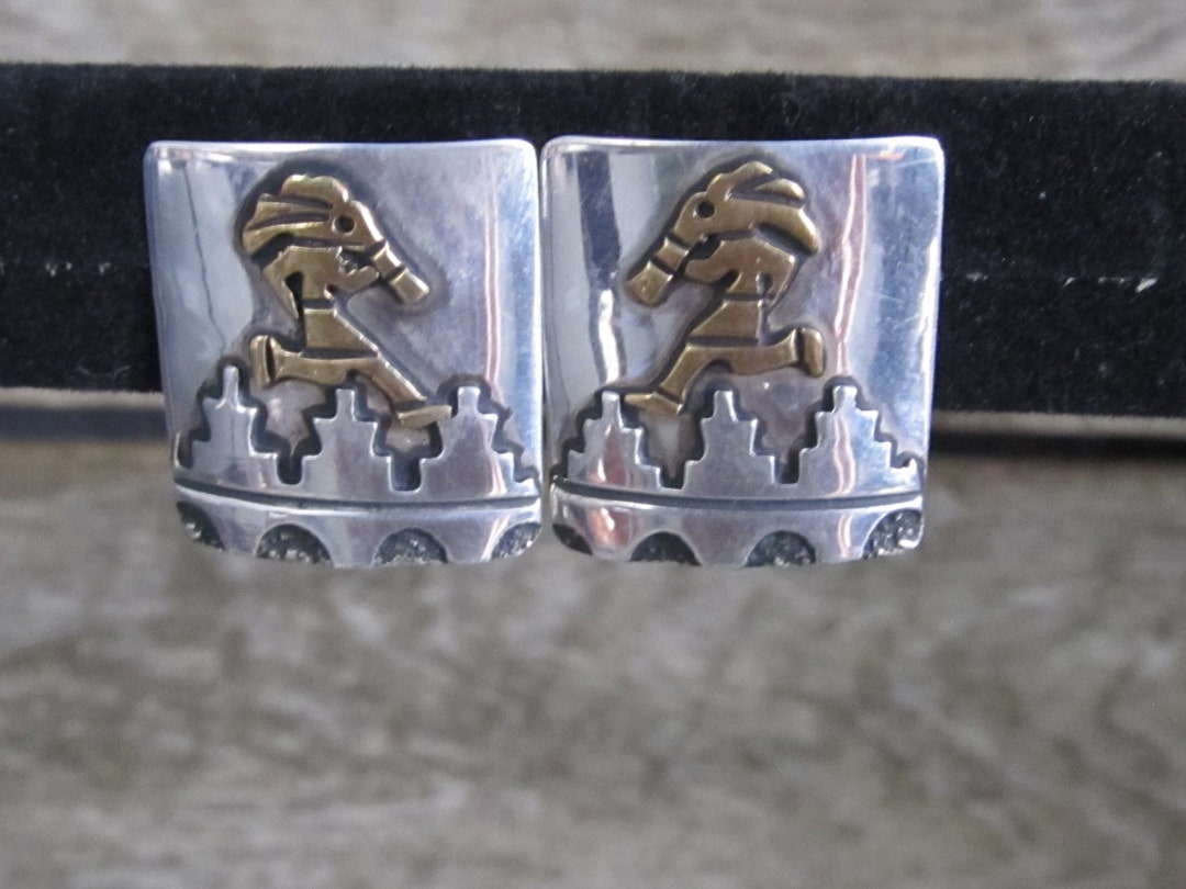 Vintage Navajo Signed Thomas "tommy" Singer Square Kokopelli Clip on ...