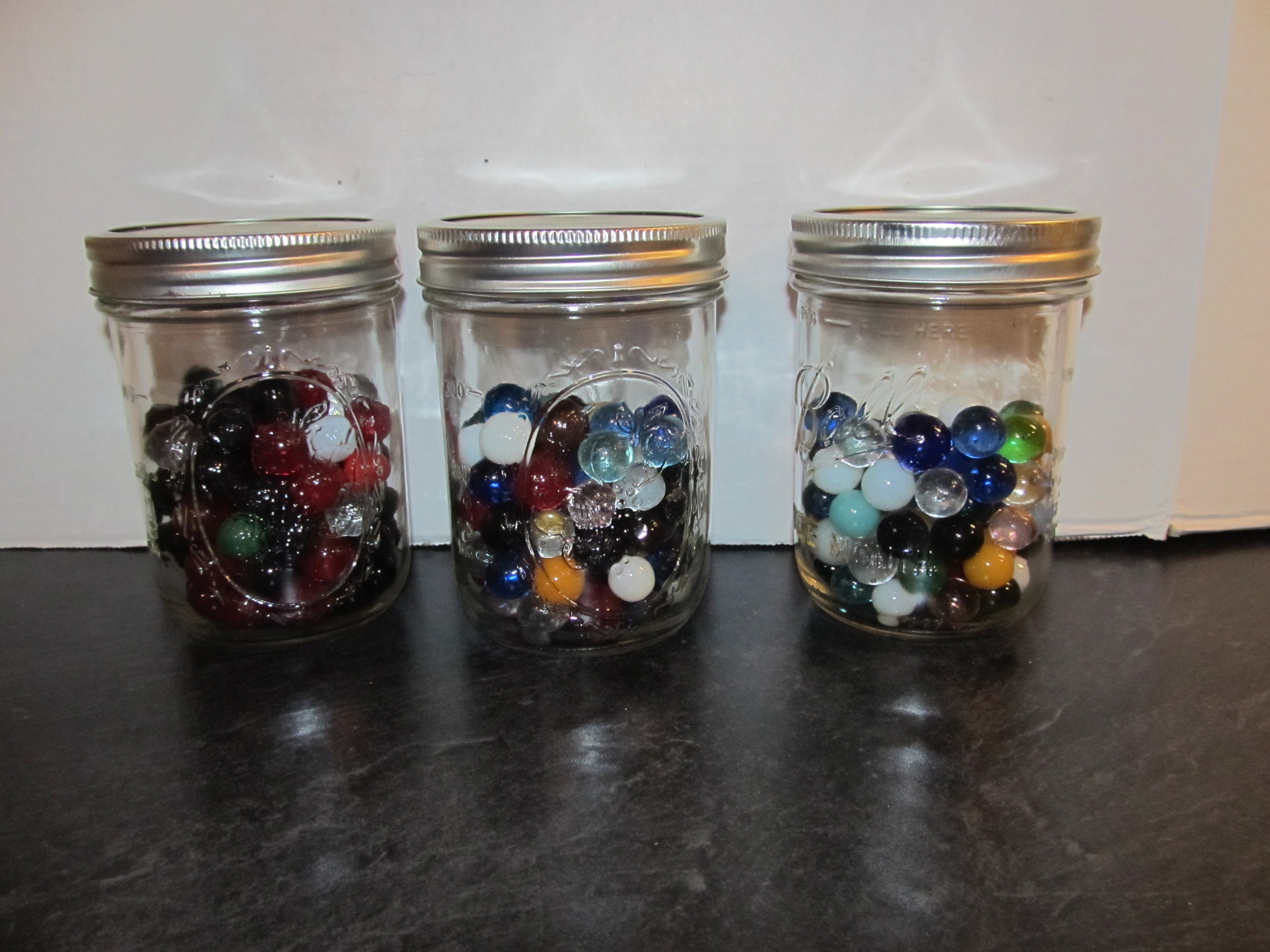 Marbles In Mason Jars