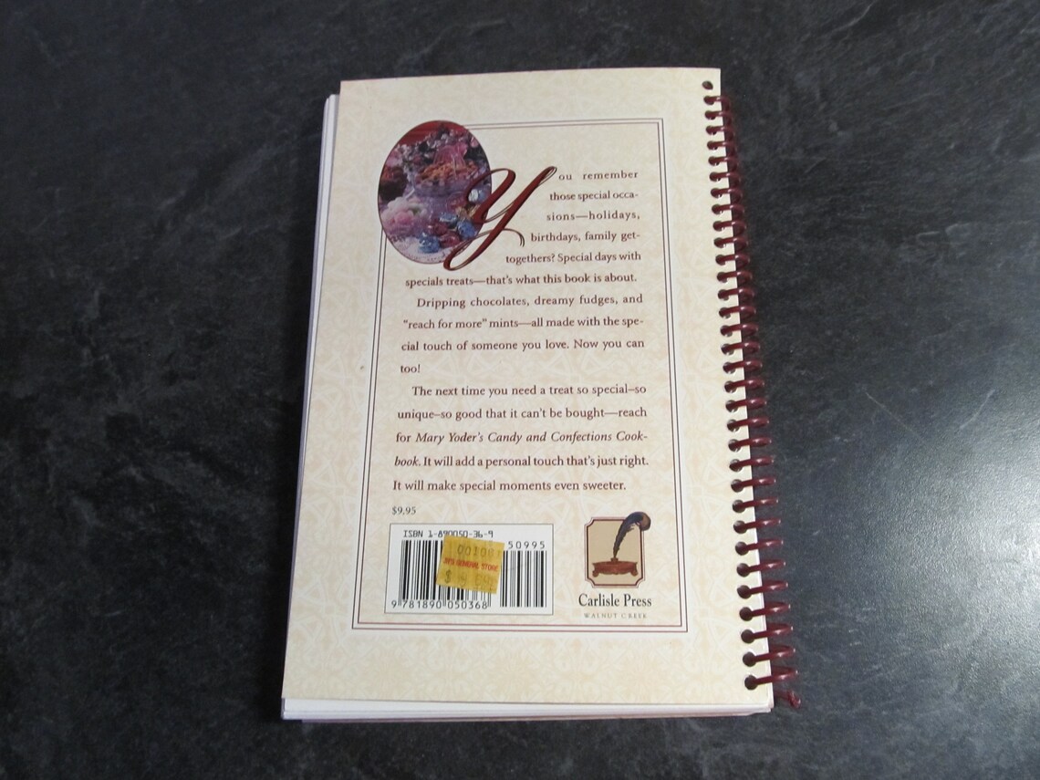 Vintage 1999 Mary Yoder's Candy and Confections Cookbook - Etsy
