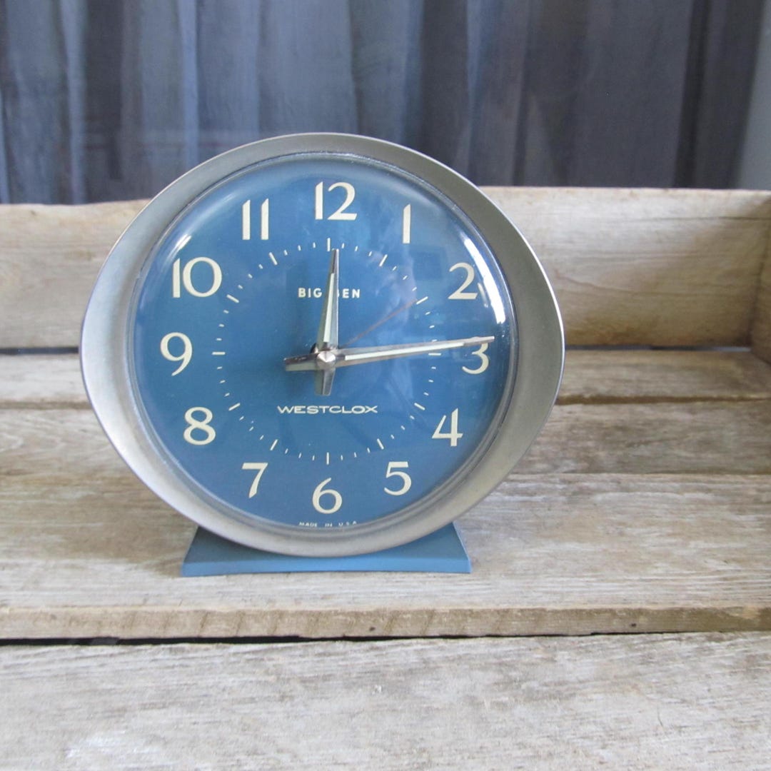 Vintage Westclox Big Ben Fashion Brite Blue Style 8 Alarm Clock #53647 ...