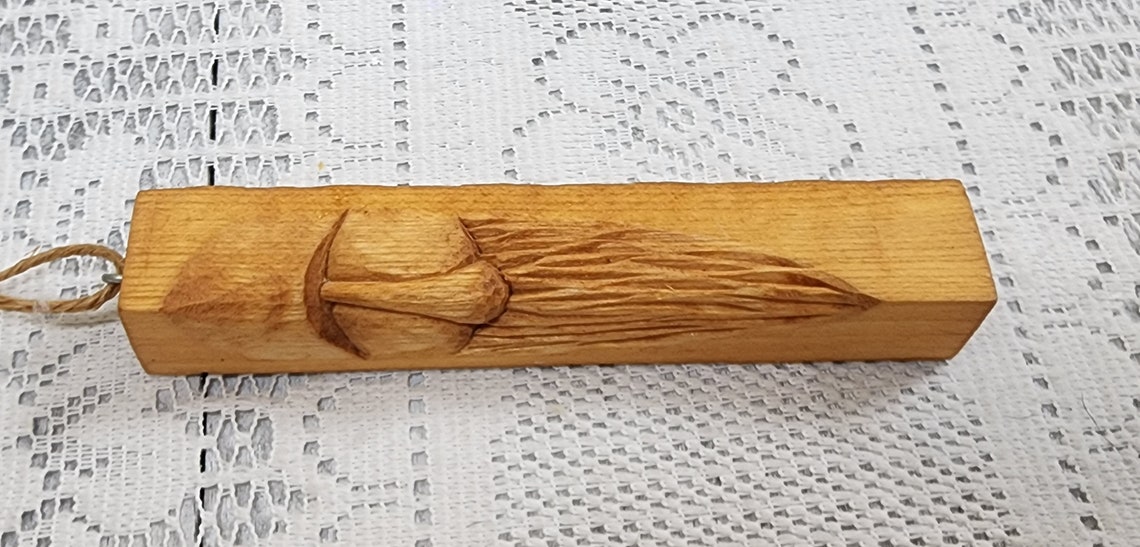 Vintage 1995 M Hankins Carved Wood Wizard Ornament - Etsy